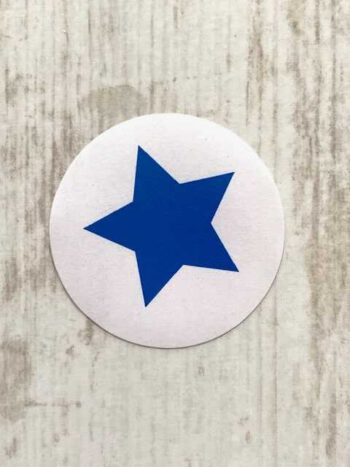 Sticker blauwe ster - Meer dan een lintje